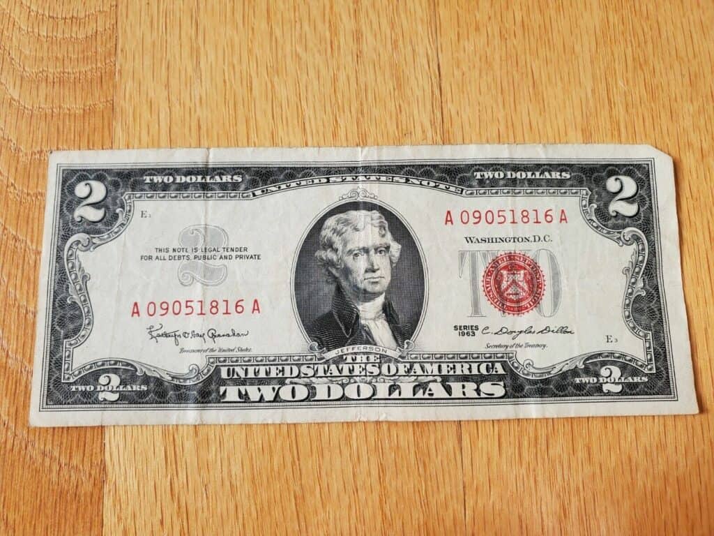 1963 $2 Dollar Bill Value: are bills with a red seal worth money?